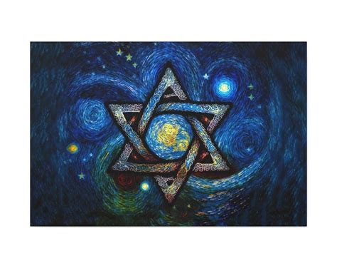 Star Of David Art Decor For Living Room Bedroom 12x18 Unframed