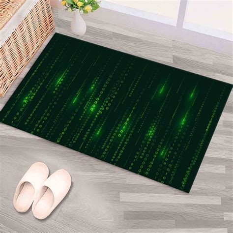 Binary Code Rugs Computer Science Rugs Black And Green Rug Etsy