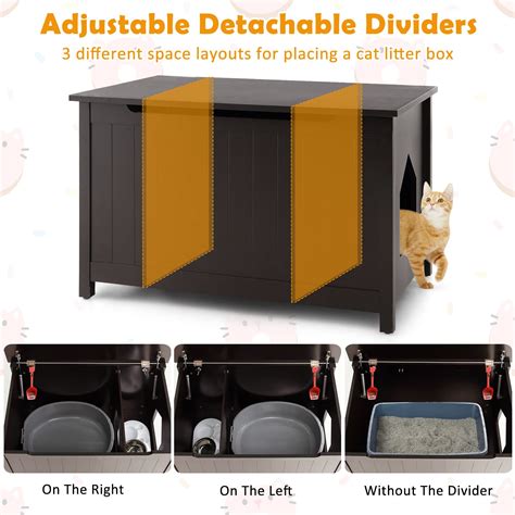 Tangkula Cat Litter Box Enclosure Flip Top Hidden Cat Washroom With R Tangkula