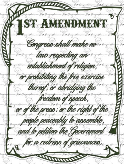 1st Amendment Scroll Digital Files Svg Ai Png Eps Dxf Etsy