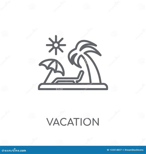 Vacation Linear Icon Modern Outline Vacation Logo Concept On Wh Stock