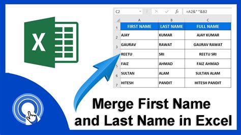 Excel में First Name और Last Name को कैसे Add करे How To Merge First Name And Last Name In
