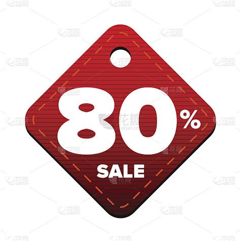 出售百分之八十价格标签红色矢量
