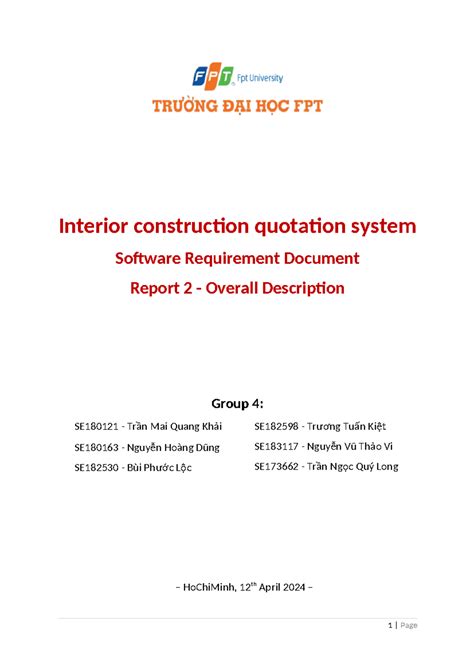 SWR302 SRD Report 2 Overall Description Interior Construction