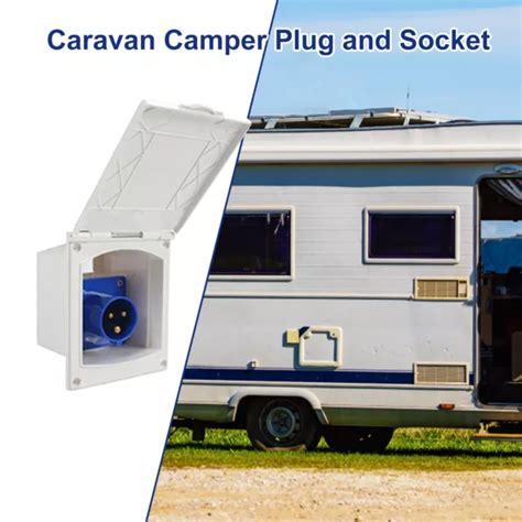 RV POWER EXTERNAL 3Pin Flush Socket Plug W Fixing Screws For Motorhome