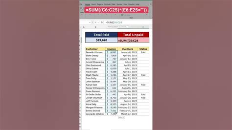 Advance Excel Sum Formula Trick Like And Subscribe Youtube
