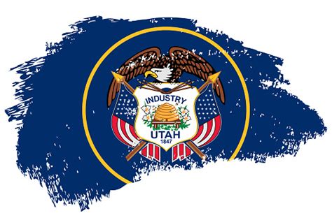 유타 미국 주 브러시 스트로크 플래그 벡터 배경 손으로 그린 그런 지 스타일 고립 된 배너 거친에 대한 스톡 벡터 아트 및 기타 이미지 Istock