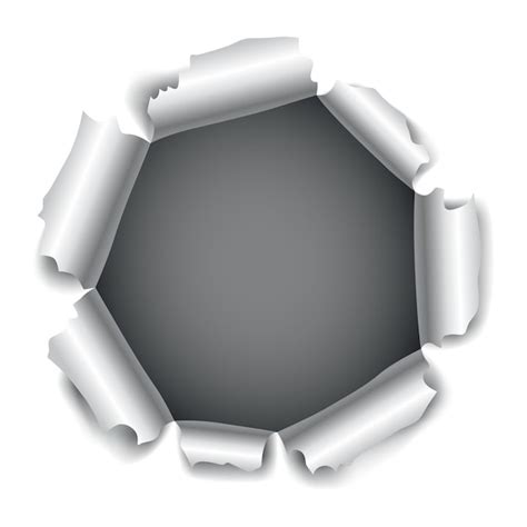 회색 찢어진 종이의 종이 구멍 텍스트를 위한 공간이 있는 어두운 종이 배경 위에 찢어진 측면 현실적인 찢어진 종이 템플릿 프리미엄 벡터