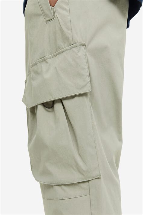 Relaxed Fit Nylon Cargo Trousers