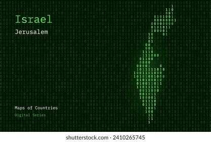 Israel Map Shown Binary Code Pattern Stock Vector Royalty Free 2410265745 Shutterstock