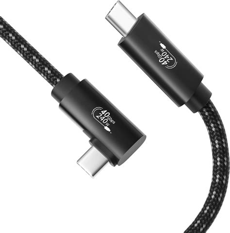Jp Cio シリコンl字ケーブル Usb Type C ケーブル 240w L型 急速充電 絡まない 90度 Usb C 1m 直角 高速データ転送 20gbps 4k