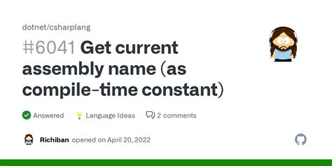 Get Current Assembly Name As Compile Time Constant · Dotnet