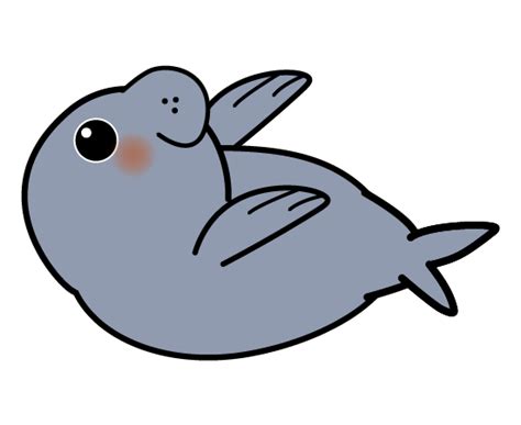 可愛いジュゴンのフリーイラスト 海の動物無料素材 チコデザ