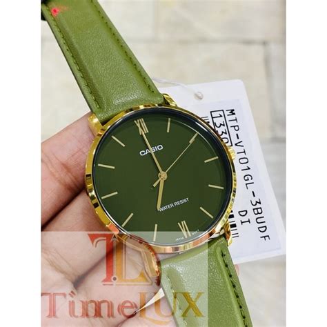 Casio Mens Leather Mtp Vt01gl 3b Shopee Philippines