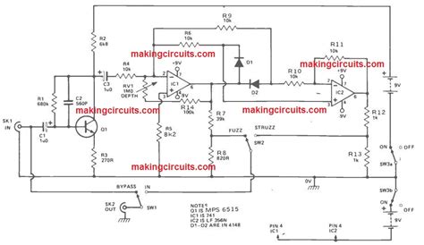 Guitar Effects Generator Circuit Making Easy Circuits