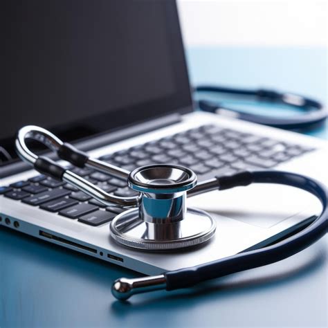 Premium Photo A Stethoscope Rests On A Laptop Keyboard