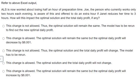 Solved Lp Certain Sensitivity Analysis Questions Must Be