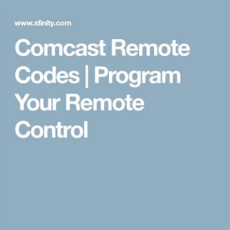 Xfinity Remote Codes Antiret