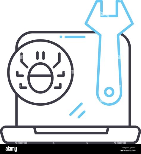 Debug Line Icon Outline Symbol Vector Illustration Concept Sign