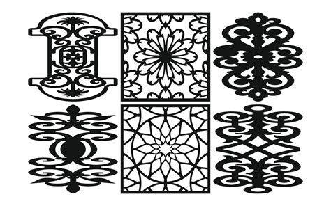 decorative floral patterns geometric template for cnc laser cutting