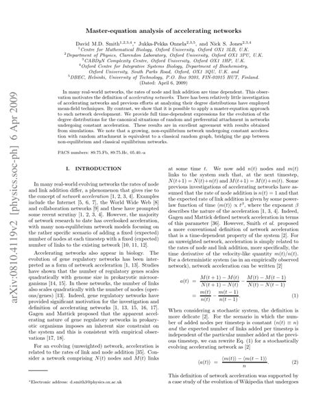 Pdf Master Equation Analysis Of Accelerating Networks