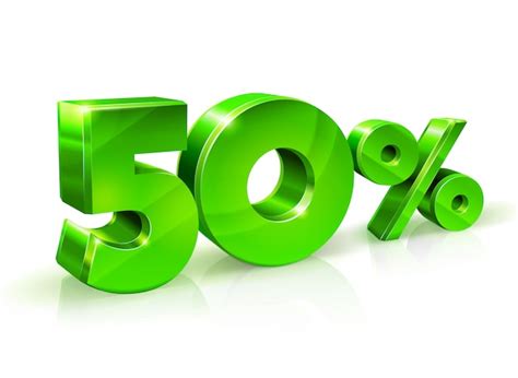 Vert Brillant 50 Cinquante Pour Cent | Vecteur Premium