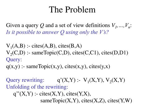 Ppt Answering Queries Using Views The Last Frontier Powerpoint