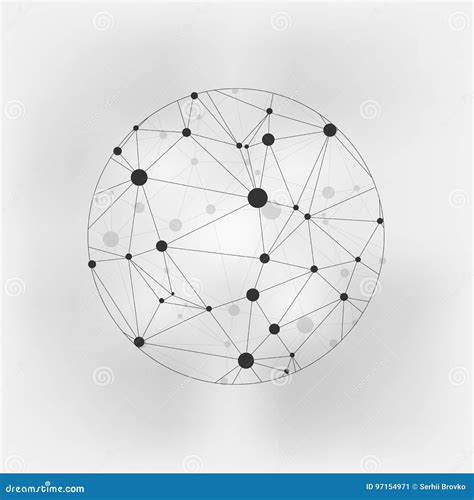 Geometric Circles Molecular Wireframe Connecting Earth Sphere Globe