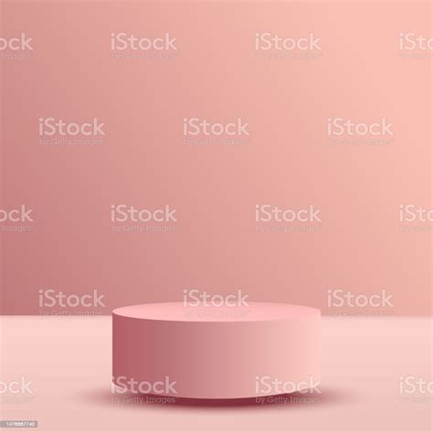 현실적인 베이지 색 둥근 연단이 스튜디오 룸의 비행기 위에 떠 있습니다 벡터 추상 기하학적 모양입니다 제품 전시 또는 판촉을