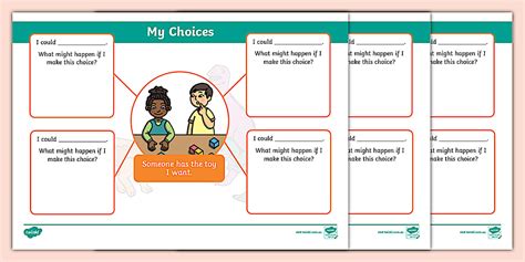 My Choices Consequential Thinking Worksheets Pdf