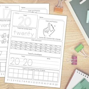 Number Worksheets 0 20 Printables ASL Numbers Counting 10 Frames