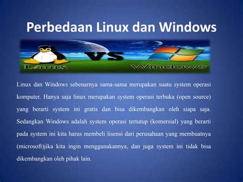 Perbedaan Linux Dan Windows Pptx