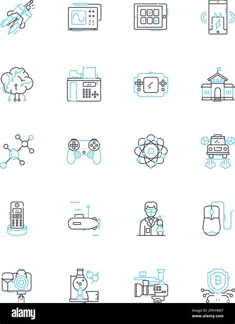 Cyber Intelligence Linear Icons Set Malware Encryption Hacking