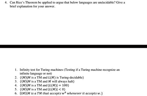 solved can rice s theorem be applied to argue that the following