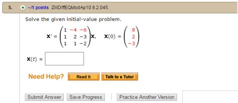 Solved Solve The Given Initial Value Problem X Chegg Com