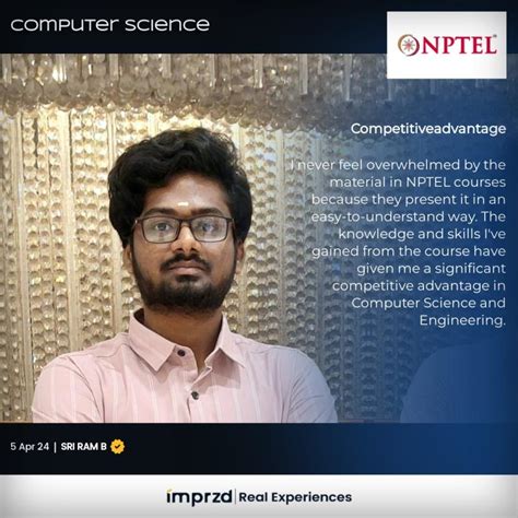 Sri Ram B On Linkedin Nptel