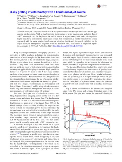 Pdf X Ray Grating Interferometry With A Liquid Metal Jet Source