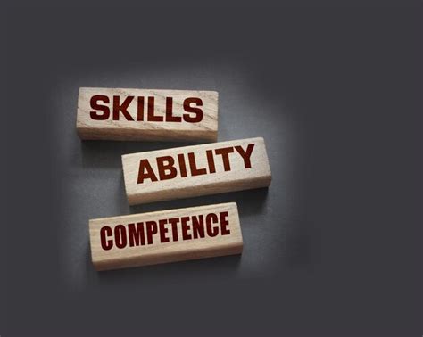 Premium Photo Skills Ability Competence Words In Wooden Blocks