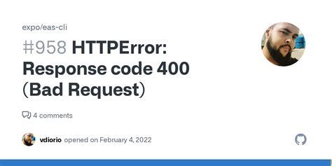 HTTPError Response Code 400 Bad Request Issue 958 Expo Eas Cli