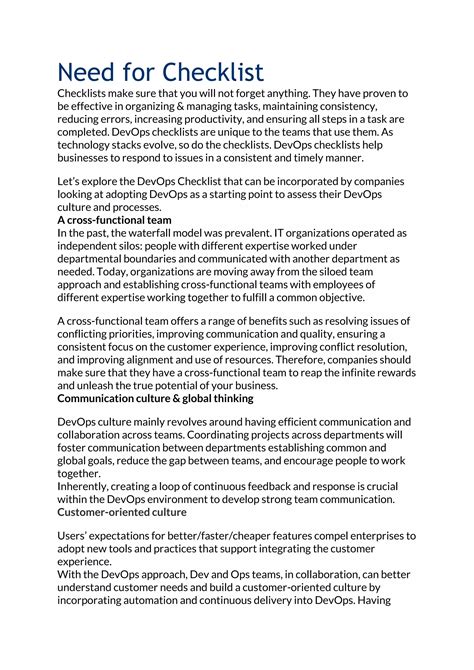 An Ultimate 10 Point Devops Checklist For Your Organizationpdf