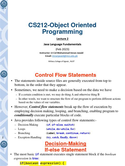 Lec 2 Fundamentals Feb 23 Pdf Control Flow Boolean Data Type