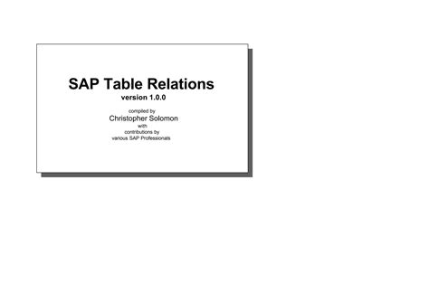 Sap Table Relation Pdf
