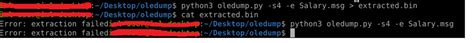 Extract Using Python Oledump Tool Gives Me Extraction Failed Error Stack Overflow