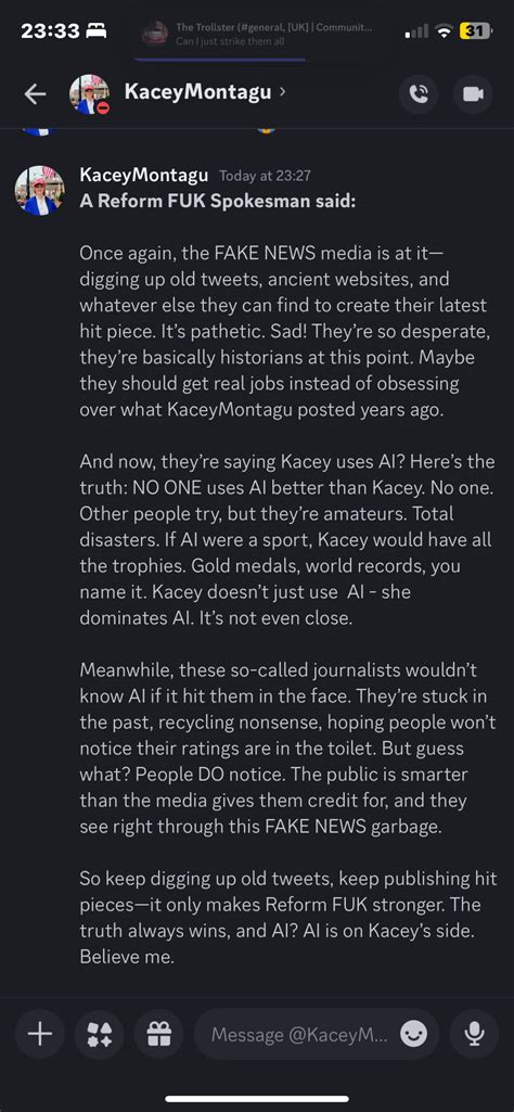 Reformfuk Leader Responds To Recent Articles In Regards To Ai