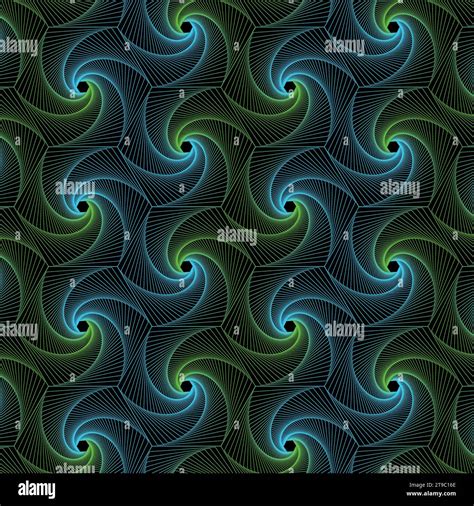 Seamless Pattern Of Colorful Fractal Curves Seamless Pattern Of