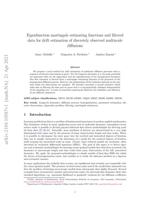 Eigenfunction Martingale Estimating Functions And Filtered Data For Drift Estimation Of
