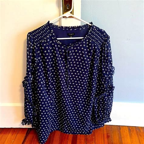 Talbots Tops Gorgeous Navy Blue Plus Sized Talbots Blouse With