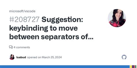 Suggestion Keybinding To Move Between Separators Of The Quick Search View Could Move To More