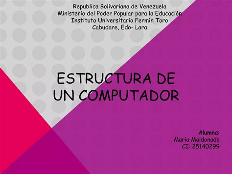 Mapa Conceptual Estructura De Un Computador Pptx Computer Peripherals Computing