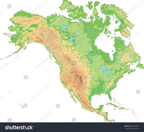 A Physical Map Of North America